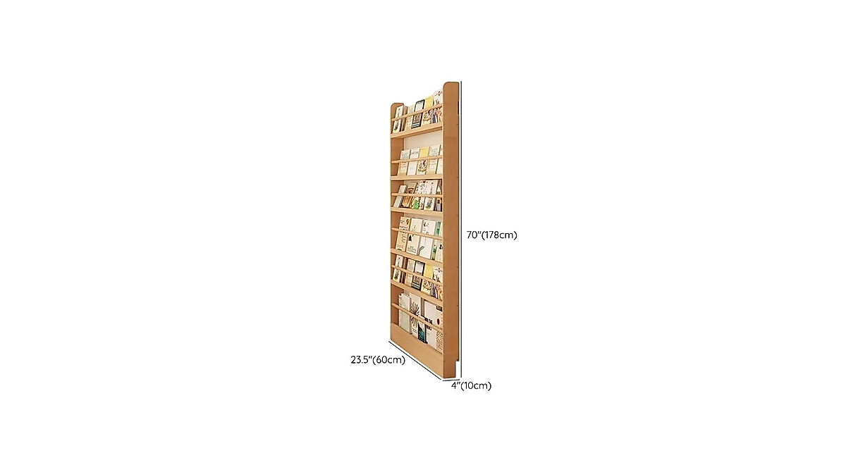 LITFAD Modern Vertical Bookcase with Shelves - Solid Wood Storage