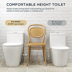 Compact One Piece Toilet, Dual Flush 1.1/1.6 GPF Elongated Standard Toilet for Bathroom, Comfort Height Seat, Modern Compact Standard Toilet for Bathroom, 12" Rough-In, White