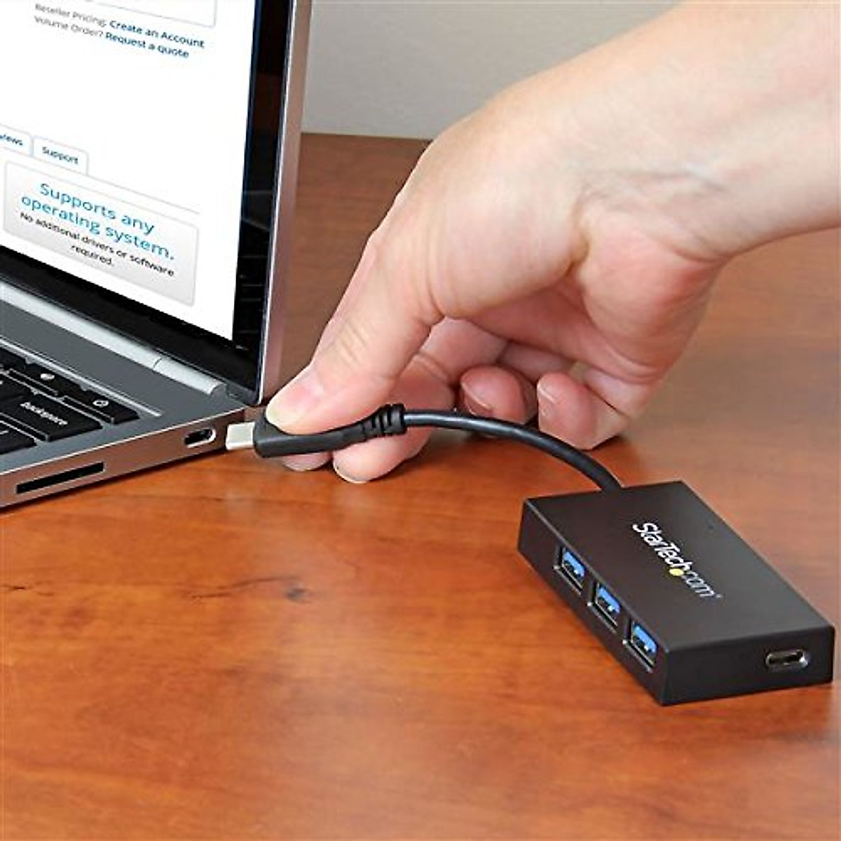 StarTech.com 4-Port USB 3.0 Hub - Powered USB 3.0 Hub - USB-C to 1x USB-C and 3X USB-A Adapter - USB 3.0 (5Gbps) - USB-C Port Expander, TAA (HB30C3A1CFB)