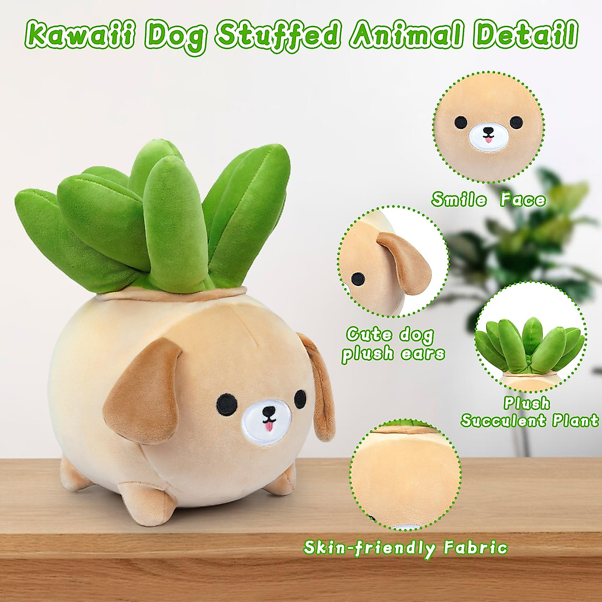 JIAJEGTGT Cute Kawaii Dog Plush Pillows Stuffed Animal Hugging Pillow, 8Inch Stuffed Cuddle Plush Toys,Birthday Gifts for Kids Girls,Boys