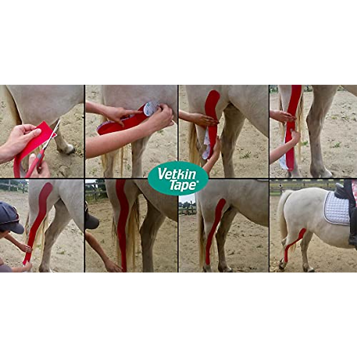 VETKIN VetkinTape® Veterinary Kinesiology Tape Black | Kinesiology Tape for Horses & Dogs | Equine & Canine Kinesiotape | Latex Free and TÜV Quality Mark Certified Ktape | 1.2 inch | Pack of 2 Rolls