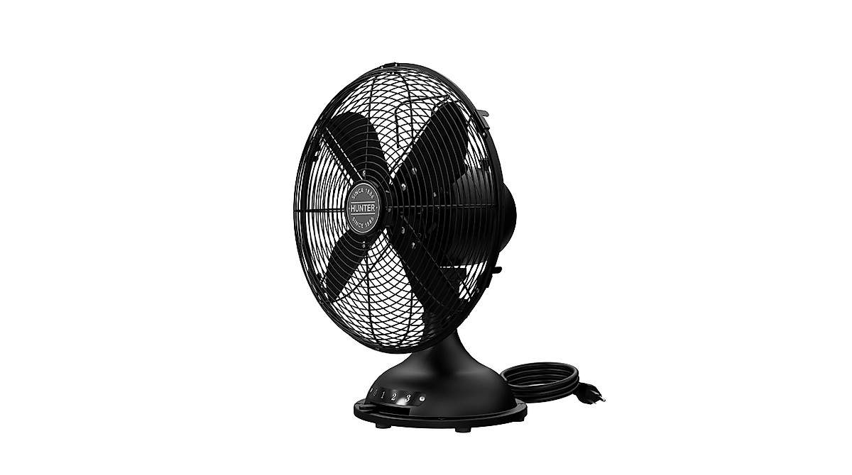 Hunter Classic D12 12" Portable Desk Fan - 3-Speed Cool Air