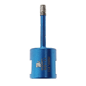 Wet Diamond Drill Bits - BRSCHNITT 1/4inch(6mm) Diamond Hole Saw with 5/8-11 Thread for Drilling Hard Granite Concrete Marble Countertops