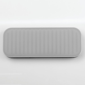 iDesign 63883 Lineo Silicone Kitchen Sink Tray for Sponges, Scrubbers, Soap, Stovetop Spoon Holder, 9" x 3.5" x 0.5", Gray