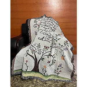 EZ.enjoy God Grant Me The Serenity Prayer Woven Tapestry Throw Blanket with Fringe 50 X 60 Inches