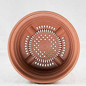 1 Pcs Heavy Duty Round Tan Plastic Bonsai Training Pot 8.25"x 8.25"x 4.5"