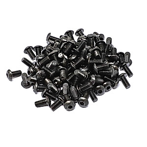 iexcell 100 Pcs M5 x 10mm Thread Pitch 0.8 mm Alloy Steel 10.9 Grade Hex Socket Button Head Cap Screws Bolts Kit, Black Oxide Finish