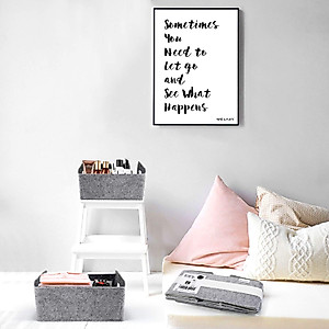 Welaxy Storage Baskets Collapsible Felt Storage bin Foldable Shelf Drawers Organizers Bins organizie Box with Handles for Kids Toys pet Toy Books Clothes Makeup Junk organise (green grow)