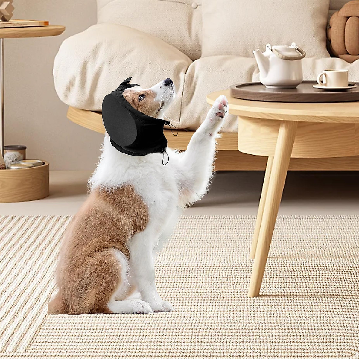 XJKLBYQ Dog Ear Muffs Noise Protection Noise Cancelling Headphones for Dogs, Dog Earmuffs, Dog Ear Plugs for Dog Ear Protection Winter Dog Wrap with Drawstring Fixing L