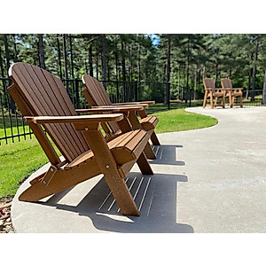 DuraWeather Poly® Classic King Size Folding Adirondack Chair (Antique Mahogany)