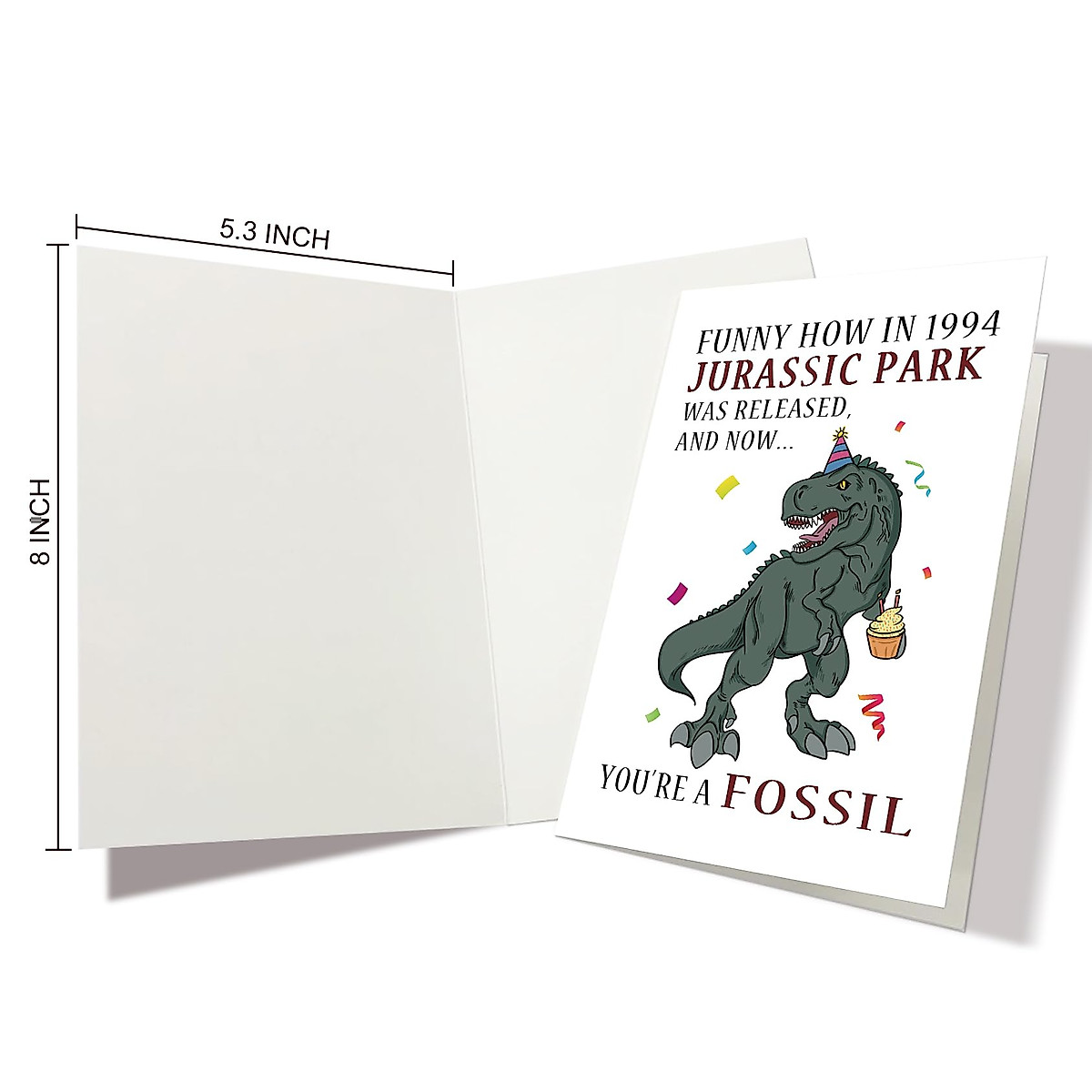 Nchigedy Funny Dinosaur Birthday Card for Him Her, Happy 30th Birthday Gift for Friends, Snarky 1994 Birthday Card for Men Women