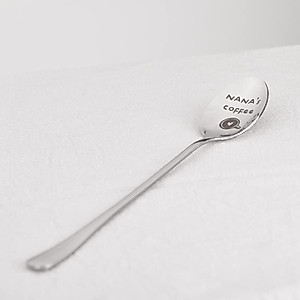 Nana Gifts from Grandkids Granddaughter Grandson Grandmother Coffee Spoon Engraved Grandma Granny Birthday Mother's Day Gift Spoons for Coffee Lovers