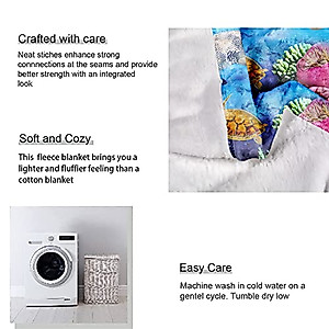 HommomH 60"x80" Blanket Comfort Warmth Soft Plush Throw for Couch Bright Tropical Fish