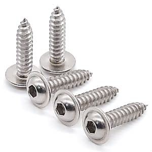 Glvaner (100 pcs) M3 x 25mm Flanged Button Head Socket Cap Self Tapping Screws 304 Stainless Steel 18-8 Wood Screws