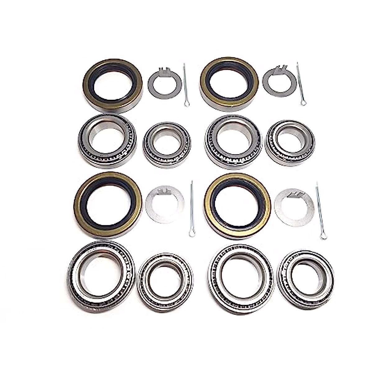 (Set of 4) WESTERNPRIME 3500 LB Trailer Tandem Axle Bearing Kits L68149 L44649 Grease Seal 10-19 I.D. 1.719'' for #84 Spindle