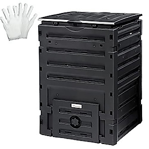 YITAHOME 120 Gallon (450L) Large Outdoor Compost Bin, Composter Box with Snap-on Top Lid and Aeration System, Lightweight Garden Compost Barrel Tumbler, Easy Assembly, BPA Free