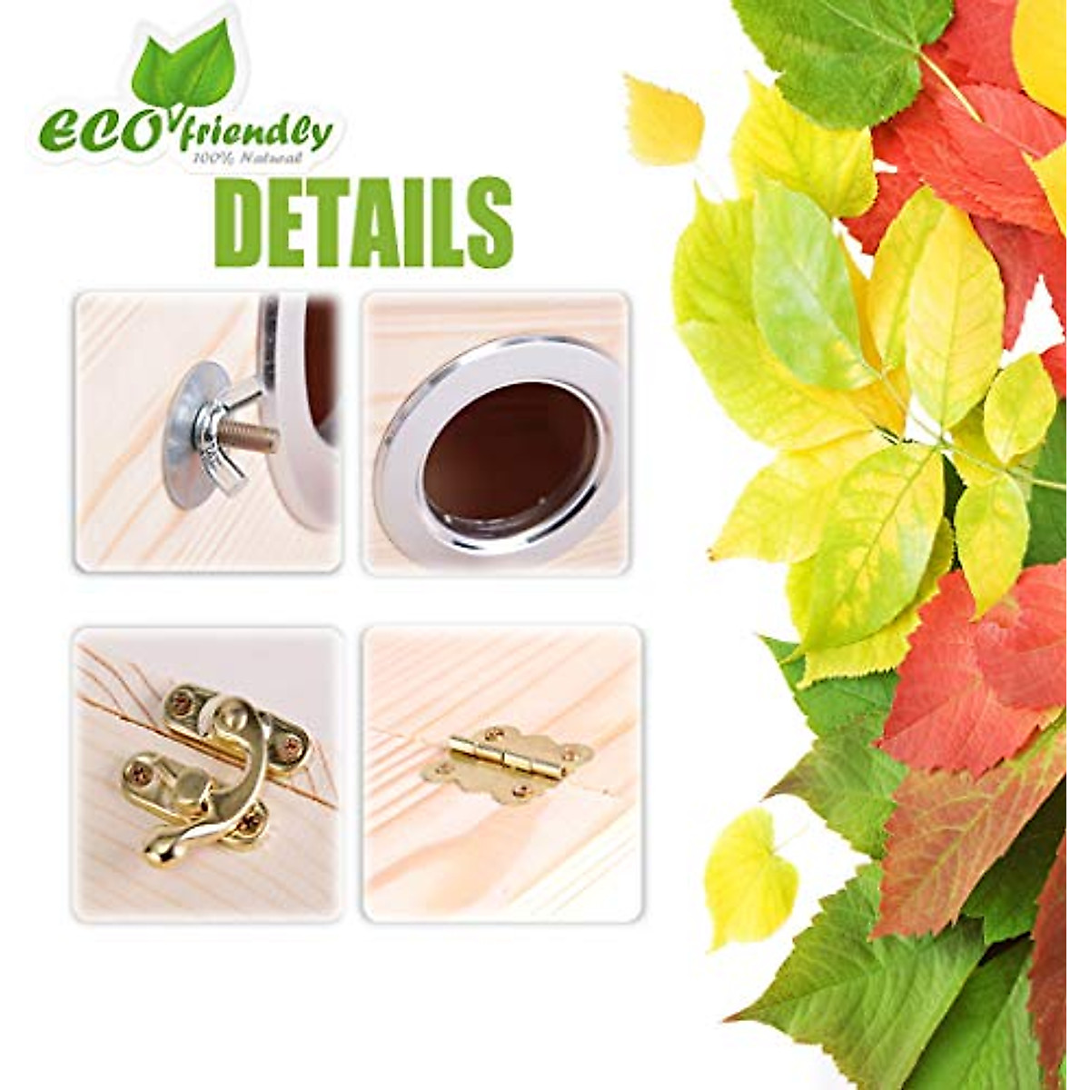 Hamiledyi Parakeet Nest Box 2Pcs Bird House Budgie Wood Breeding Box for Lovebirds, Parrot Mating Box