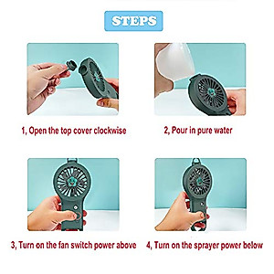 ZOMFOM Nano Misting Fan, Mist Spray Pores Water SPA Moisturizing Hydrating Face Sprayer USB Rechargeable, Spray Water Mist Fan, Nano Handheld Misting Fan with 2 button (ArmyGreen)