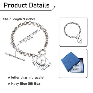 CaleesLLC C Letter Initial Charm Bracelet with Stainless Steel Material Is A Personalized Initial Bracelet on The Wrist for Women