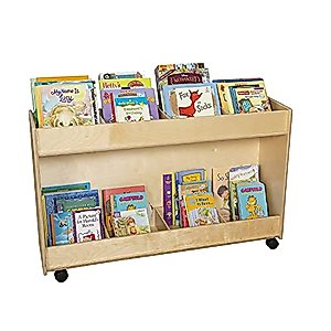 Contender Birch Montessori Single Sided Bookcase Display Stand for Kids, Natural Hardwood Kids’ Bookshelf, Wooden Book Display Shelf for Kids [Ready-to-Assemble]