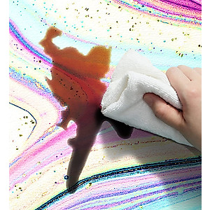 Rainbow Colors Kitchen Rugs Mats Set of 2 Iridescent Marble Art Anti-Fatigue Cushioned Kitchen Floor Mat Non-Slip Backing Washable Kitchen Rugs Set Office Laundry (Rainbow, 17"x29.5"+17"x47")