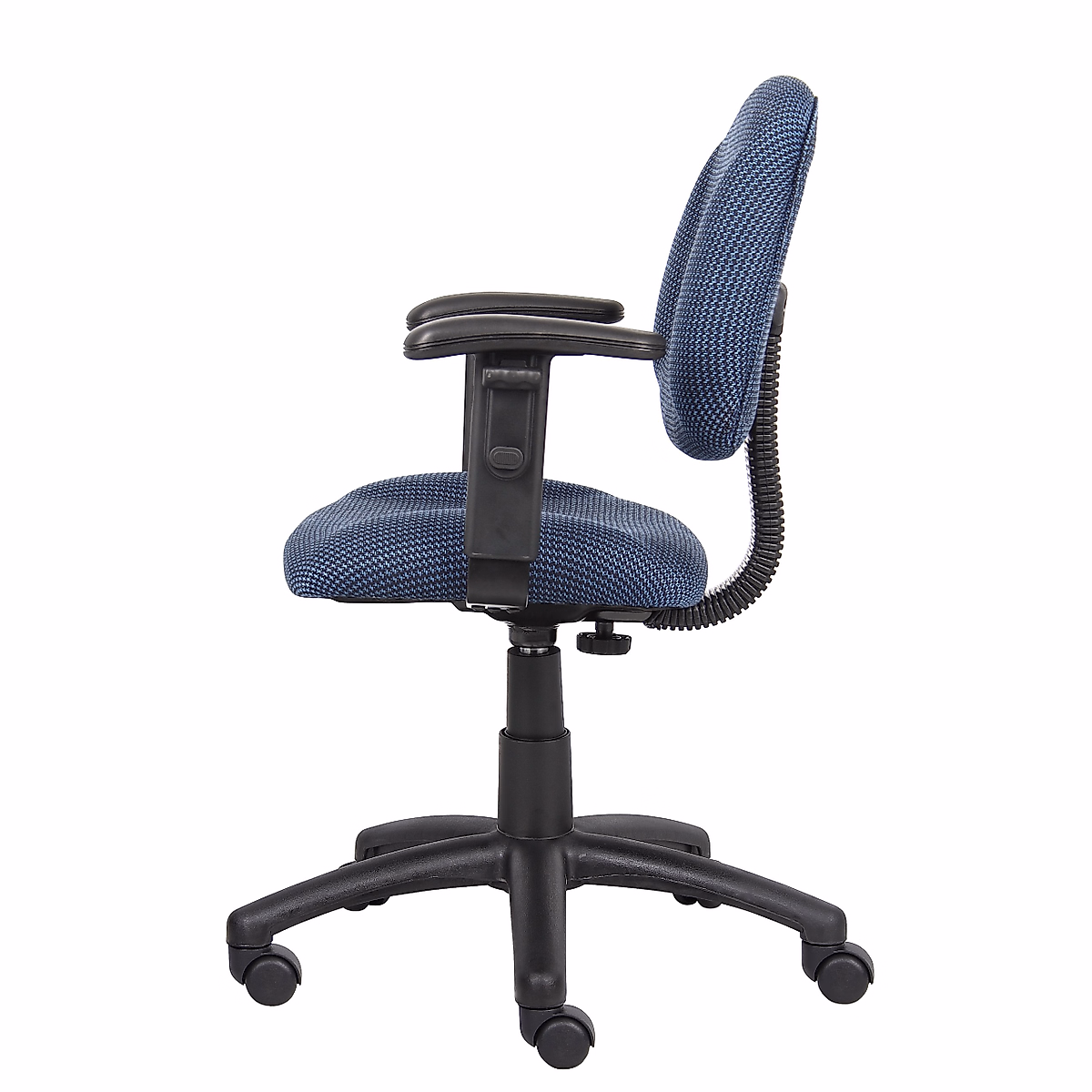 Boss Office Products Perfect Posture Delux Fabric Task Chair with Adjustable Arms in Blue