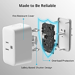 SwitchBot Smart Plug Mini 15A, Energy Monitor, Smart Home WiFi(2.4GHz) & Bluetooth Outlet Compatible with Alexa & Google Home, APP Remote Control & Timer Function, No Hub Required(4 Pack)