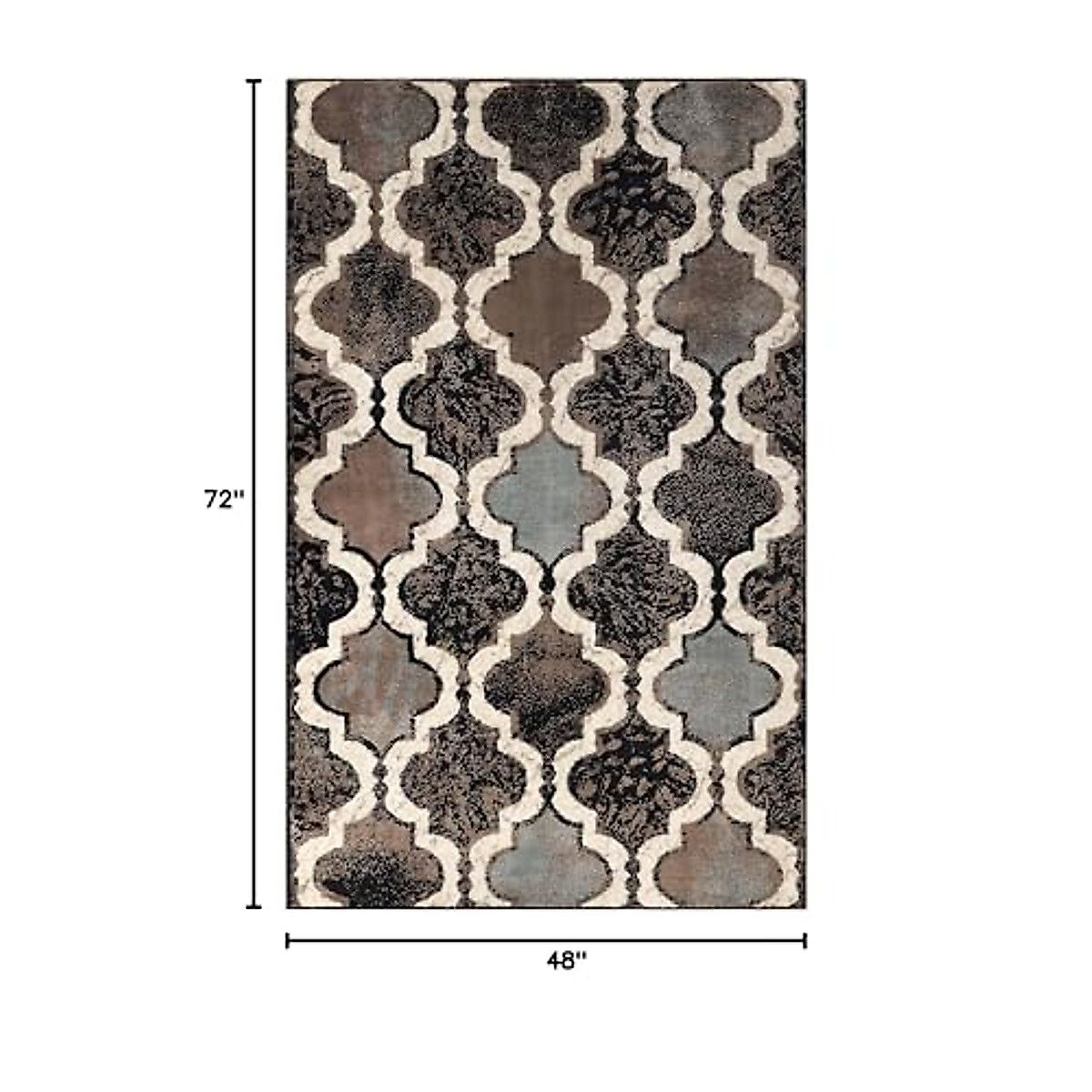 Superior Indoor Small Area Rug, Jute Backed, Perfect for Living/Dining Room, Bedroom, Office, Kitchen, Entryway, Modern Geometric Trellis Floor Decor, Viking Collection, 4' x 6', Chocolate