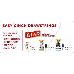 Glad Medium Drawstring Trash Bags with Clorox, 8 Gallon, Lemon Fresh Bleach Scent, 26 Count