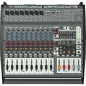Behringer Europower PMP4000 Powered Mixer - 16 Channels, 1600 Watts with Multi-FX Processor and FBQ Feedback Detection System