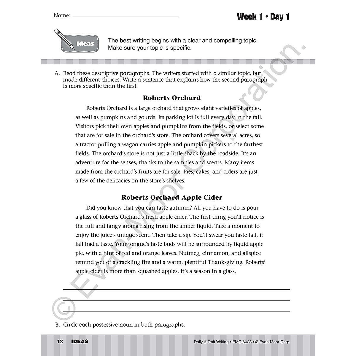 Evan-Moor Daily 6-Trait Writing, Grade 8
