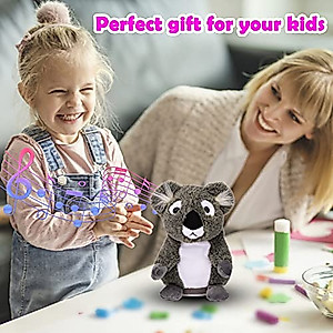 Cuteoy Talking Koala Stuffed Animal Repeats What You Say Shaking Electric Plush Toy Interactive Animated Toys Speaking Mimicking Plush Birthday Easter Gifts for Boy Girl 7"