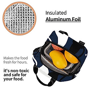 GOERTPO Cute Insulated Lunch Box Large Capacity Lunch Bag Reusable Bento Boxs Durable Portable Heat Cold Lunch Tote Bags