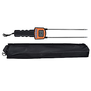 Allsor Hay Moisture Meter, Digital LCD Tools Moisture Meter 5-49.9percent Grain Humidity Tester Portable Water Content Analyzer for Cereal Straw/bran/Forage Grass/Wheat/Corn