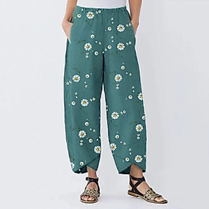 Bblulu Valentines Day Pants for Women Love Heart Print Sweatpants with Pocket Elastic High Waist Crop Pants Lounge Trousers