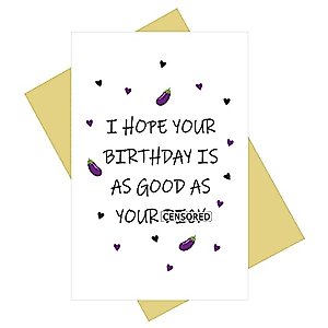 OJsensai Naughty Birthday Card for Husband, Funny Birthday Card for Boyfriend, Hilarious Card for Him, Humorous Card from Wife Girlfriend