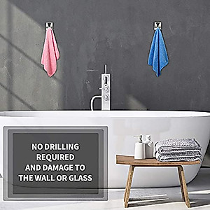 Boao Self Adhesive Grabber Stainless Steel Kitchen Dish Towel Hook Wall Mount Non Drilling Towel Hangers Rack Hand Towel Hook Tea Towel Holders for Bathroom