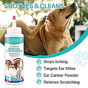 ZIXAOK Dog Removal Ear Hair Powder + Dog Ear Cleaner Liquid + Dog Ear Cleaner Wipes, Alcohol Free, Dog Ear Infection Treatment, Inflammation & Itchiness, Cleans & Deodorizes, Three-Piece Set