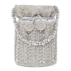 Aheli Potli Bags for Women Evening Bag Clutch Ethnic Bride Purse with Drawstring (P72S)