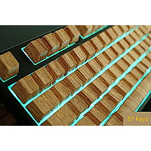 Rare 87 Keys Top Printed Doubleshot Backlit Keycap ANSI OEM Key Cap for Cherry MX Gaming Mechanical Keyboard (Yellow