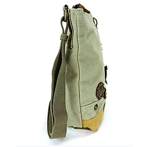 Chala Patch Crossbody GREY ELEPHANT Bag Canvas Messenger Sand Beige Coin Purse