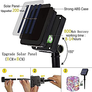 Ligarko Solar String Lights, 120 LED 46Ft Solar Fairy Lights Outdoor Waterproof, 8 Modes Copper Wire Decorative Solar String Lights for Garden, Patio, Festival, Party Decoration (Multi-Coloure-2 Pack)