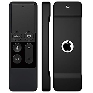 Remote Case Compatible with Apple TV 4K (5th) and 4th Generation, Auswaur Shock Proof Silicone Remote Cover Case Compatible with Apple TV 4th Gen 4K 5th Siri Remote Controller - Black