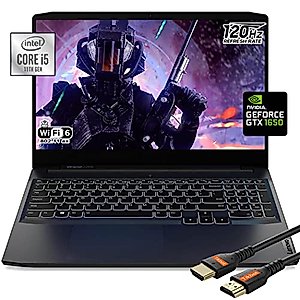 Lenovo IdeaPad3 Gaming Laptop, Intel Core i5-11300H, 15.6” FHD IPS Display, Backlight Keyboard, 120Hz Refresh Rate, USB Type-C, Wi-Fi 6, Windows 11, HDMI Cable (16GB RAM | 1TB PCIe SSD)