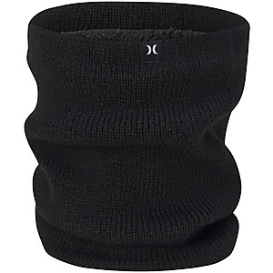 Hurley Men's Neck Gaiter - Multipurpose Winter Neck Gaiter Face Mask with Sherpa Lining, Size One Size, Solid Black