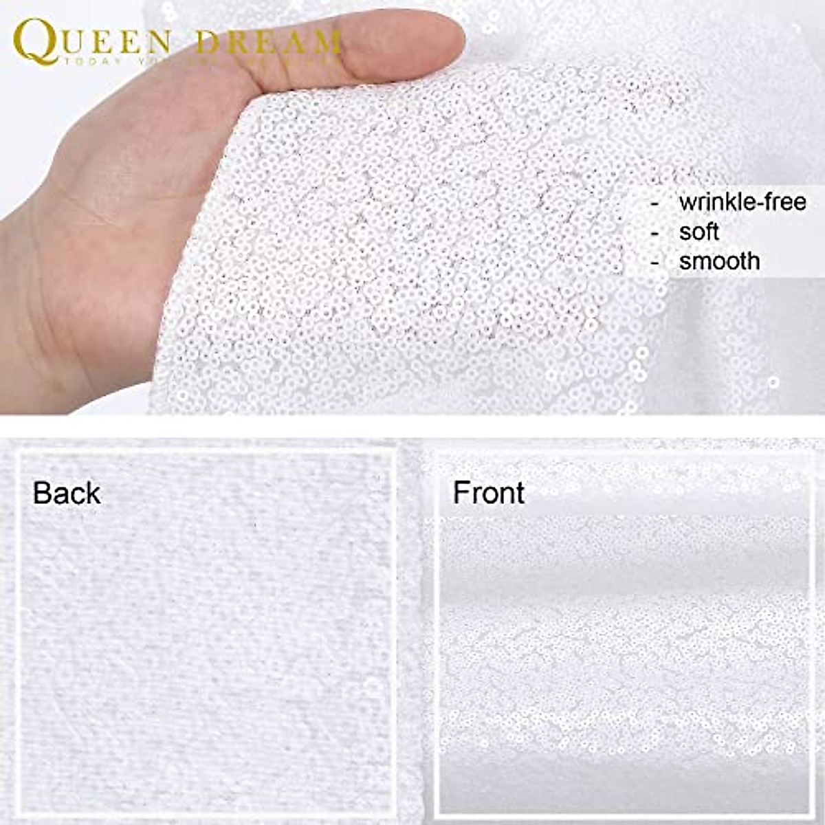 White Sequin Backdrop Curtain 4 Pack 2ft x 8ft Backdrop Birthday Party Backdrop Wedding Ceremony Background