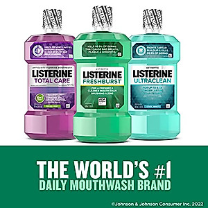 Listerine Freshburst Antiseptic Mouthwash with Germ-Killing Oral Care Formula to Fight Bad Breath, Plaque and Gingivitis, 500 mL, Pack of 2