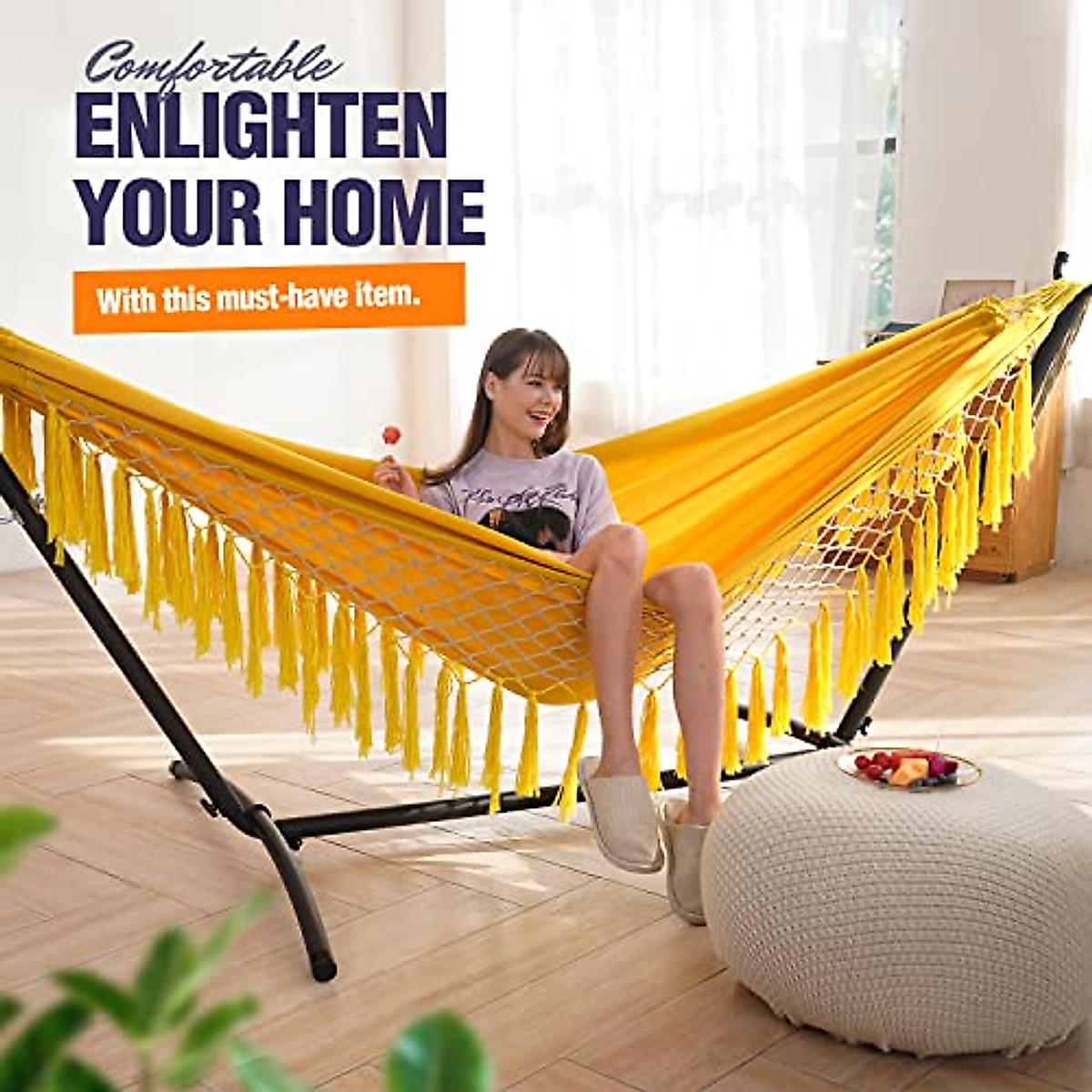 Zupapa Hammock with Stand 2 Person Heavy Duty, Portable Hammock with Stand for Camping and Outdoor, Adjustable Steel Hammock Stand and Double Hammock with Carrying Bag, 550 LBS Capacity.