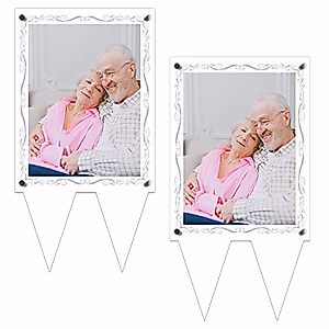 5x7 Waterproof Picture Frame for Grave, Cemetery Decorations for Grave, 2PCS Acrylic Outdoor Weatherproof Pet Dog Cat Memorial Cemetery Picture Frame,Funeral Gifts