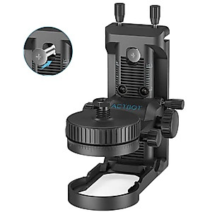 Laser Level Wall Mount Fine-tuning Bracket - ACTBOT Laser Level Line Tool Adapter 360° Magnetic Pivoting Base Tile Floor Multi-Line Point Laser L-Bracket Holder Universal 1/4" Tripod Mountable Stand